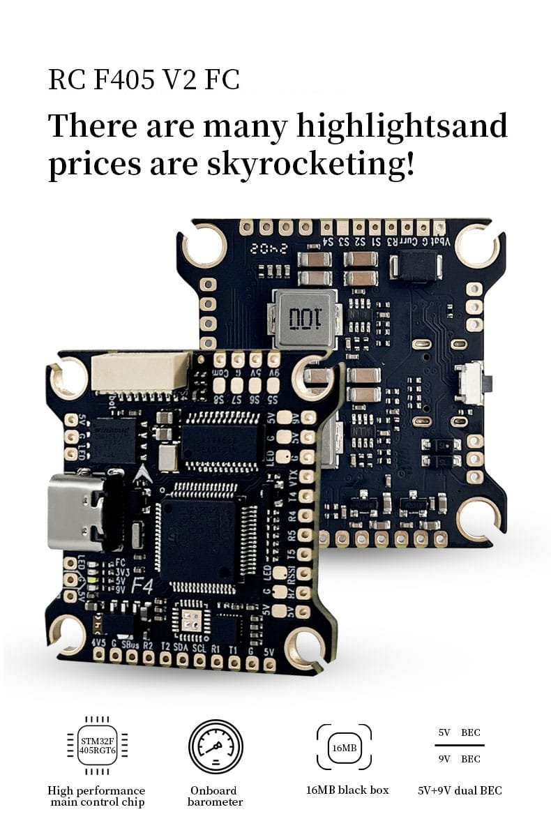 D-F405 V2 Flight Controller OSD Baro BalckBox for Racing Drone ...